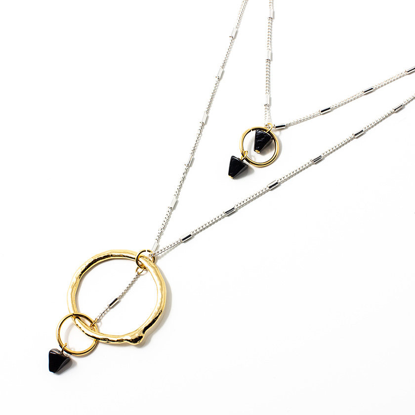 KENA-NOIR Anne-marie Chagnon Collier étain, or, verre